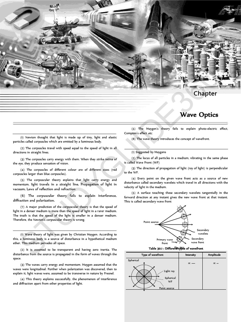 Physics Notes For Neet Chapter 30 | PDF | Coherence (Physics) | Light