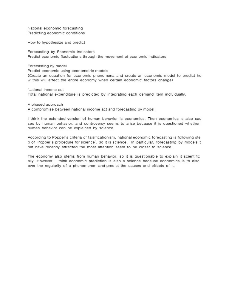 National economic forecasting | PDF