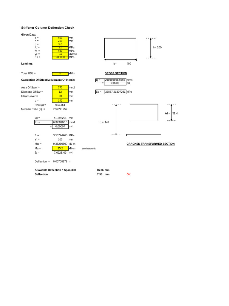 Column Deflection | PDF