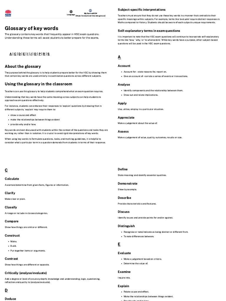 HSC VERBS | PDF | Idea | Cognitive Science