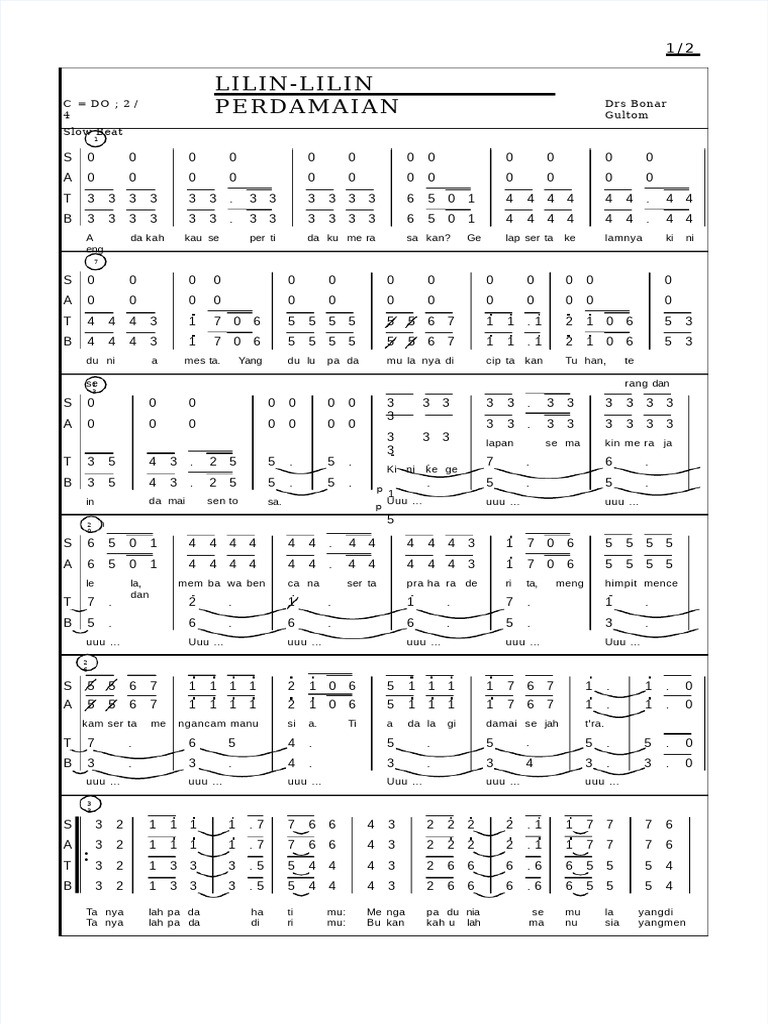 PDF Partitur Lilin Perdamaian | PDF