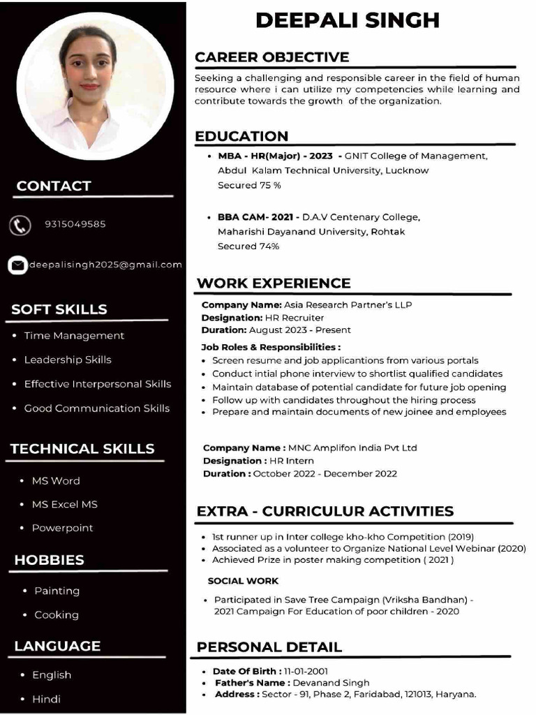 Deepali Singh Resume | PDF