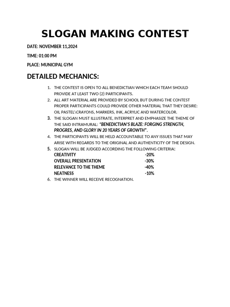 Slogan Making Contest | PDF