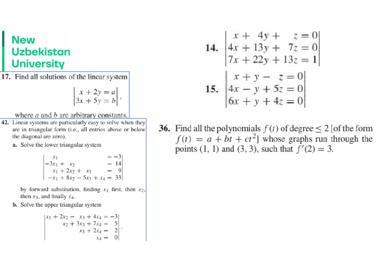 MATH 201 Linear Algebra Homework1 | PDF
