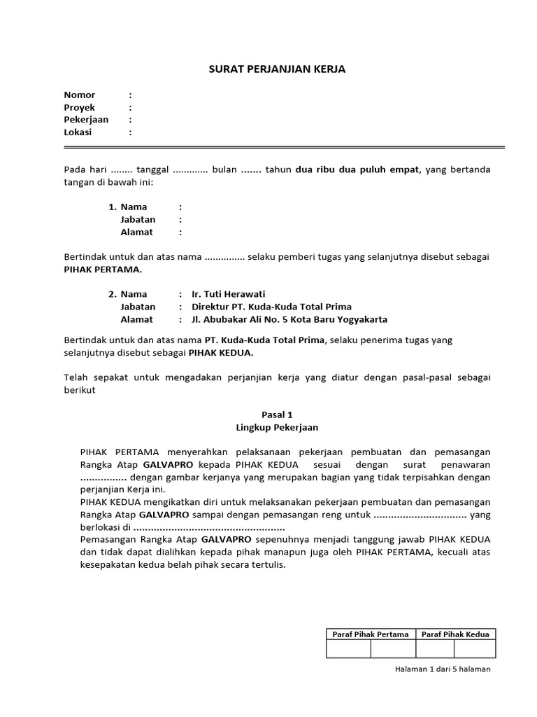 Contoh Draft SPK | PDF