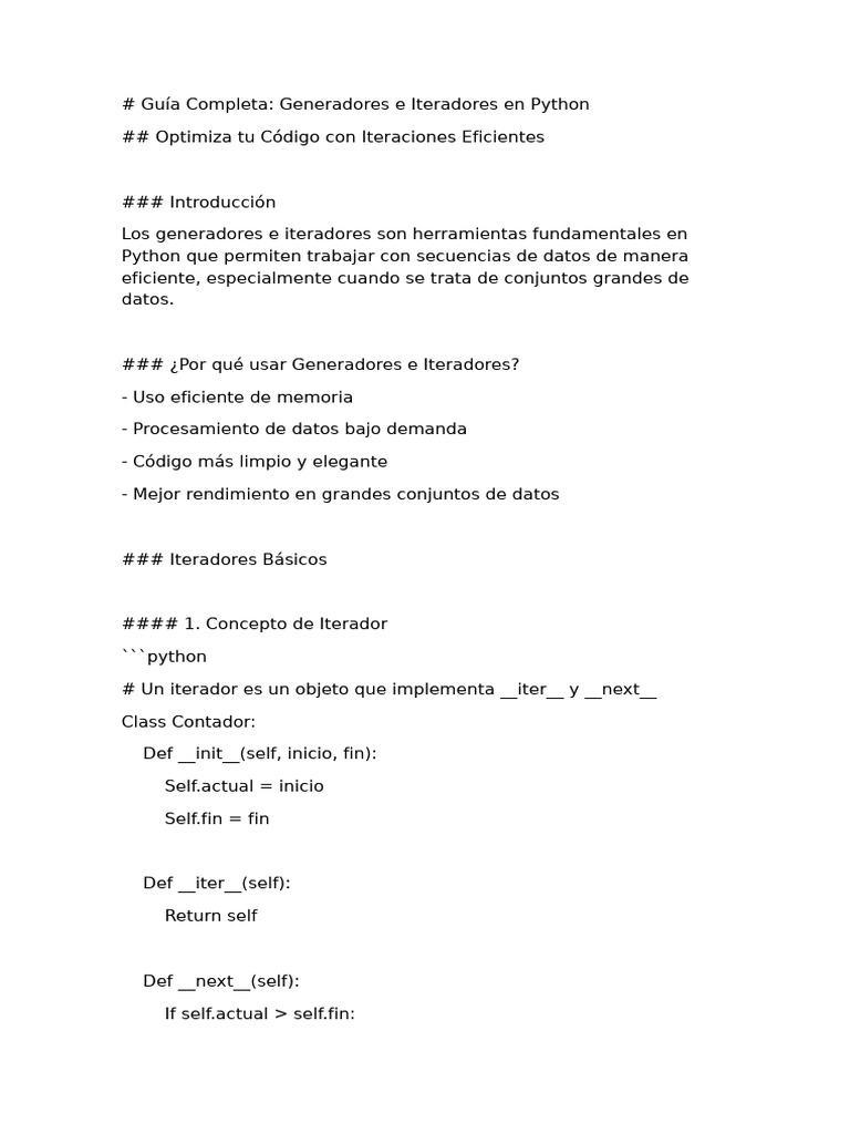 Generadores e Iteradores Phyton | PDF | Python (lenguaje de ...