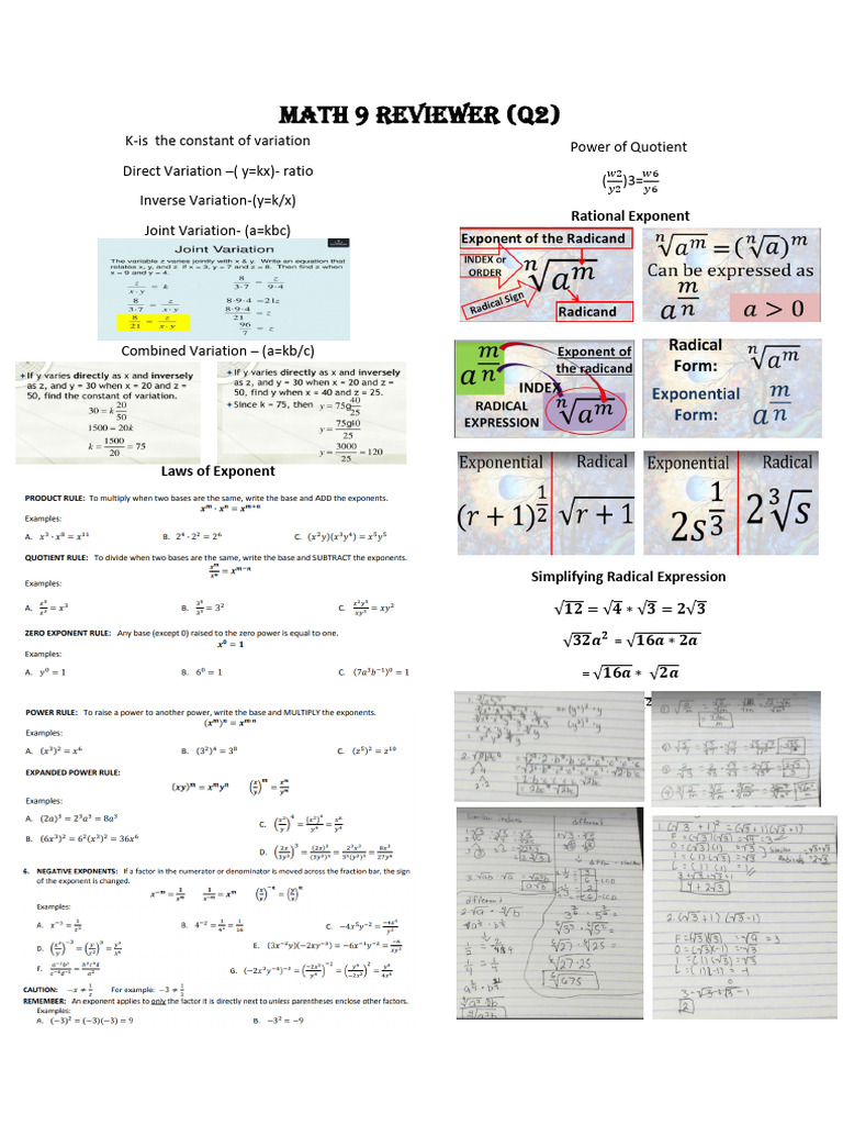 Math 9 Reviewer Q2 | PDF