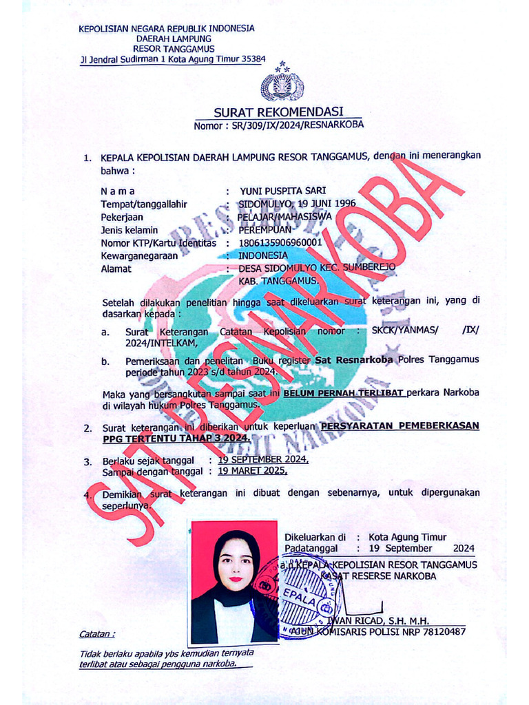 Yuni Puspita Sari - NAPZA | PDF