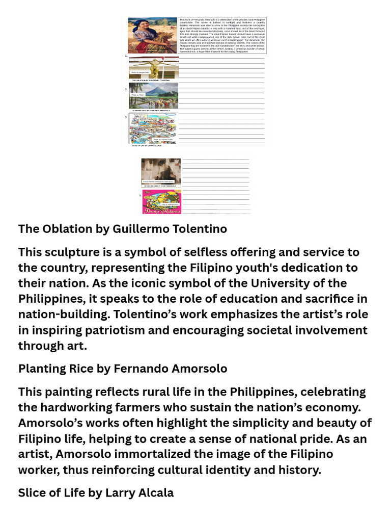 Guillermo Tolentino's Oblation Explained | PDF | Philippines | The Arts