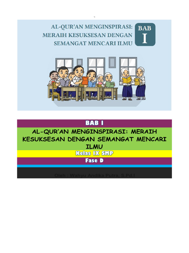 PAI 9 Modul Ajar Bab 1 Pertemuan 1-5 Wahyu | PDF