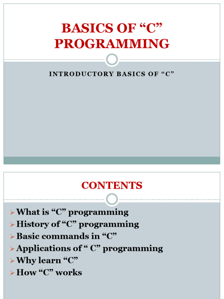 basic of c programming | PDF