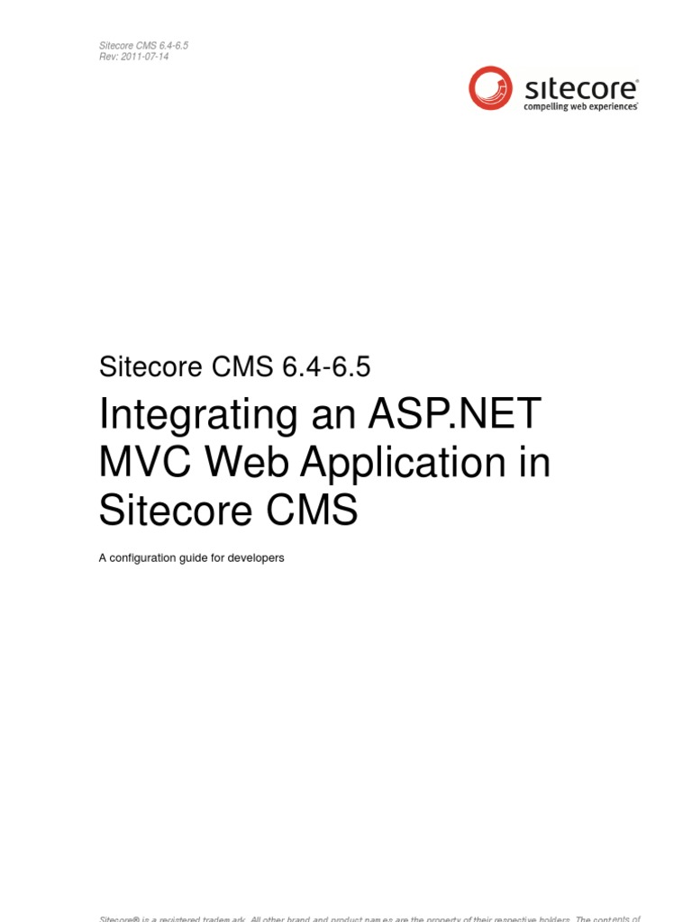 Integrating An ASP - Net MVC Web Application in Sitecore Cms-A4 | PDF ...