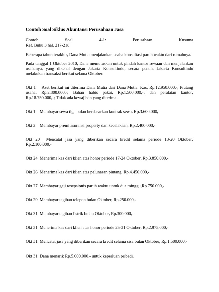 Soal PT Kusuma | PDF