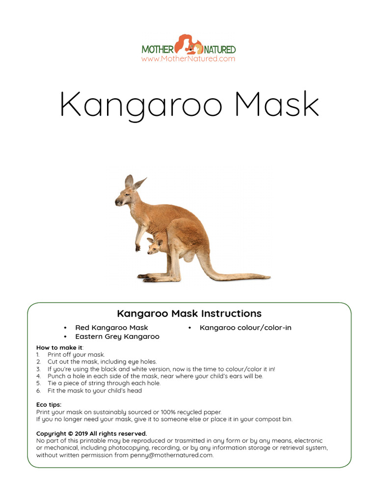 Kangaroo Mask A4 | PDF