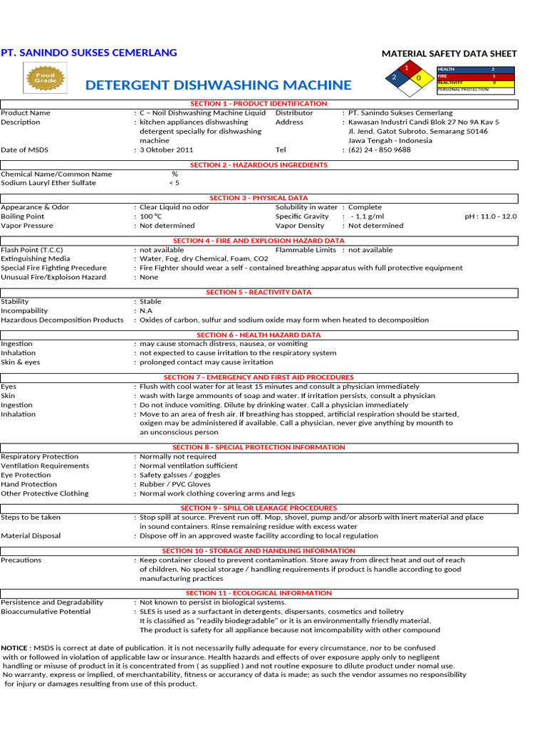 MSDS Chemical | PDF | Safety | Materials