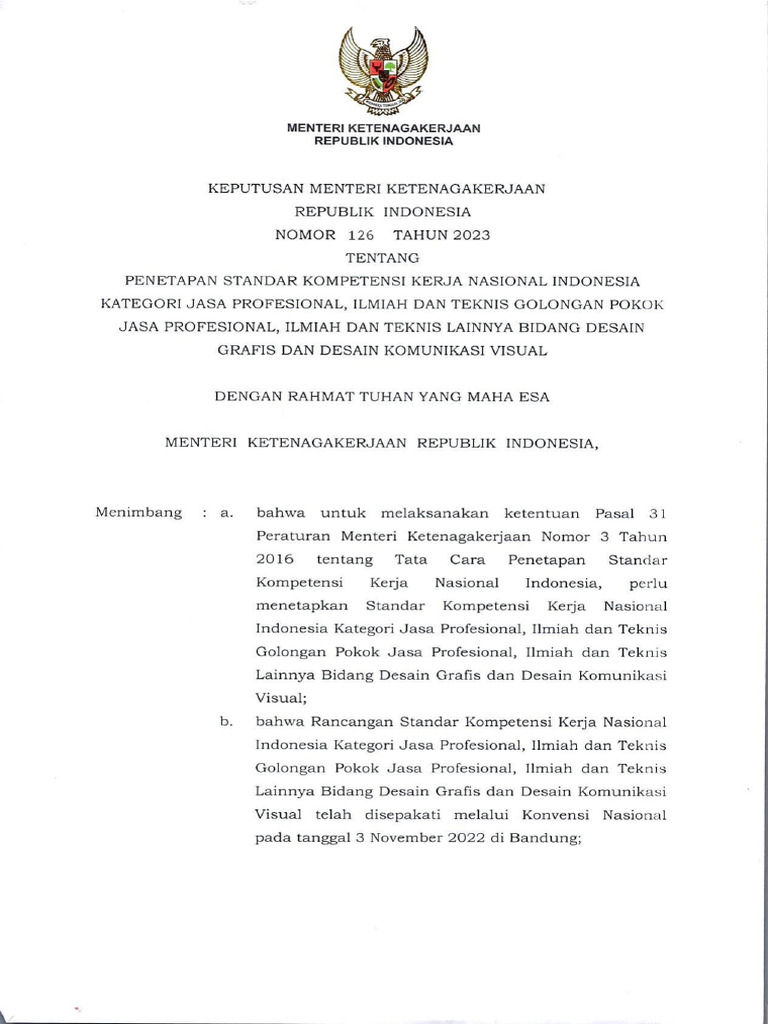 5b. SKKNI 2023-126 | PDF | Bisnis | Seni