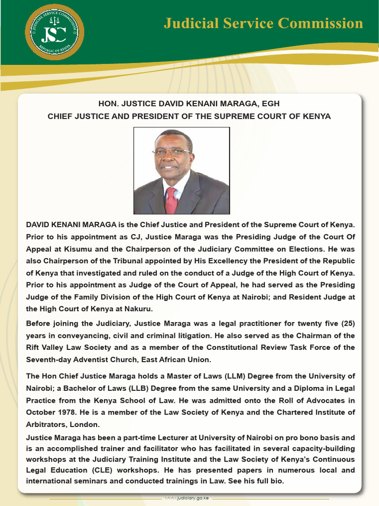 Chief Justice David Kenani Maraga, Egh | PDF