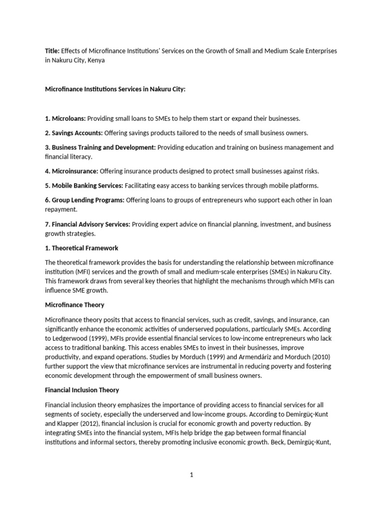Effects of Micro-Finance Institutions Services | PDF | Microfinance | Sampling (Statistics)