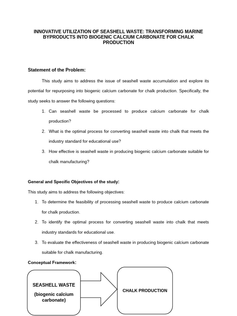 Innovative Utilization of Seashell Waste | PDF | Adhesive | Chalk