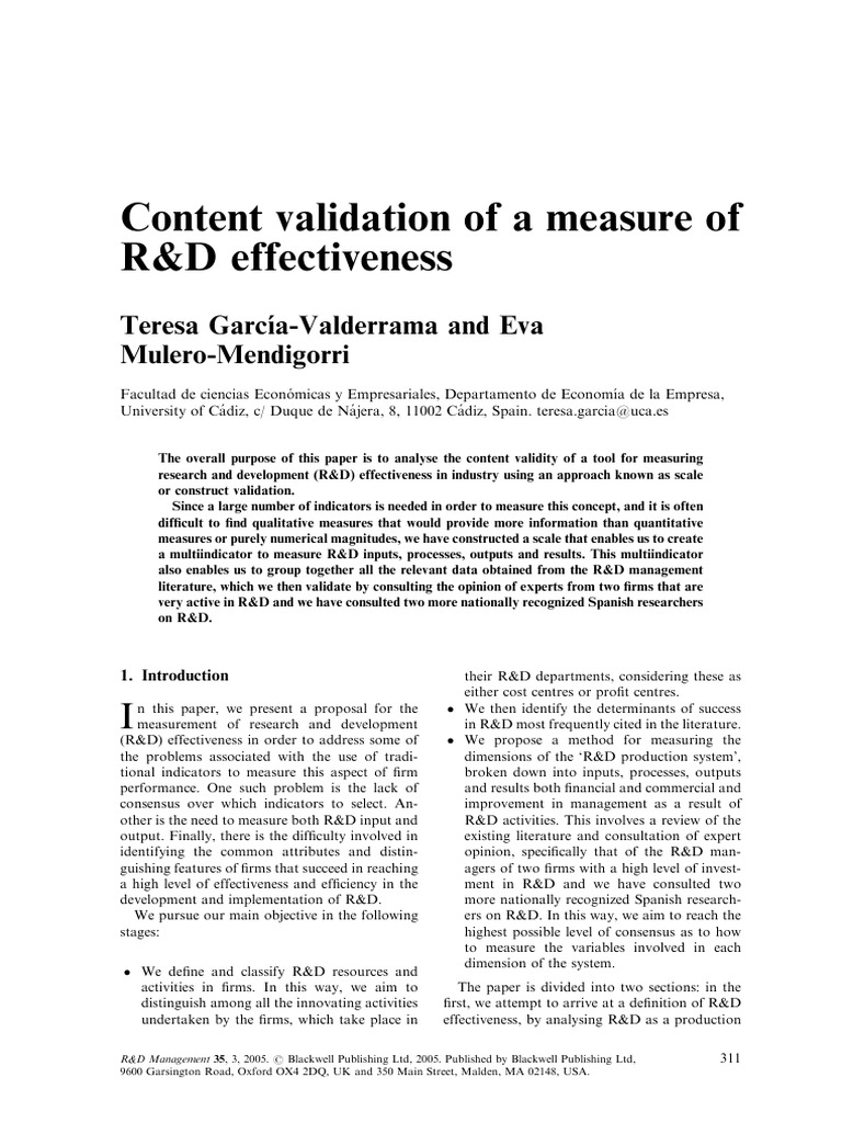 13 Content Validation | PDF | Validity (Statistics) | Innovation