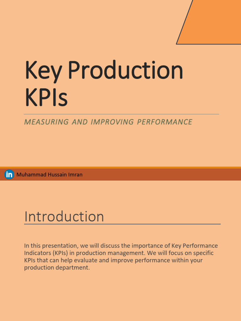 Key Production KPIs | PDF | Performance Indicator | Economies