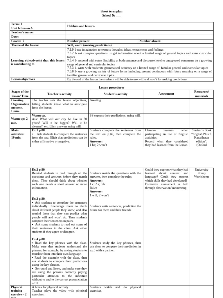 7 . Lesson 3 | PDF | Question | Cognition