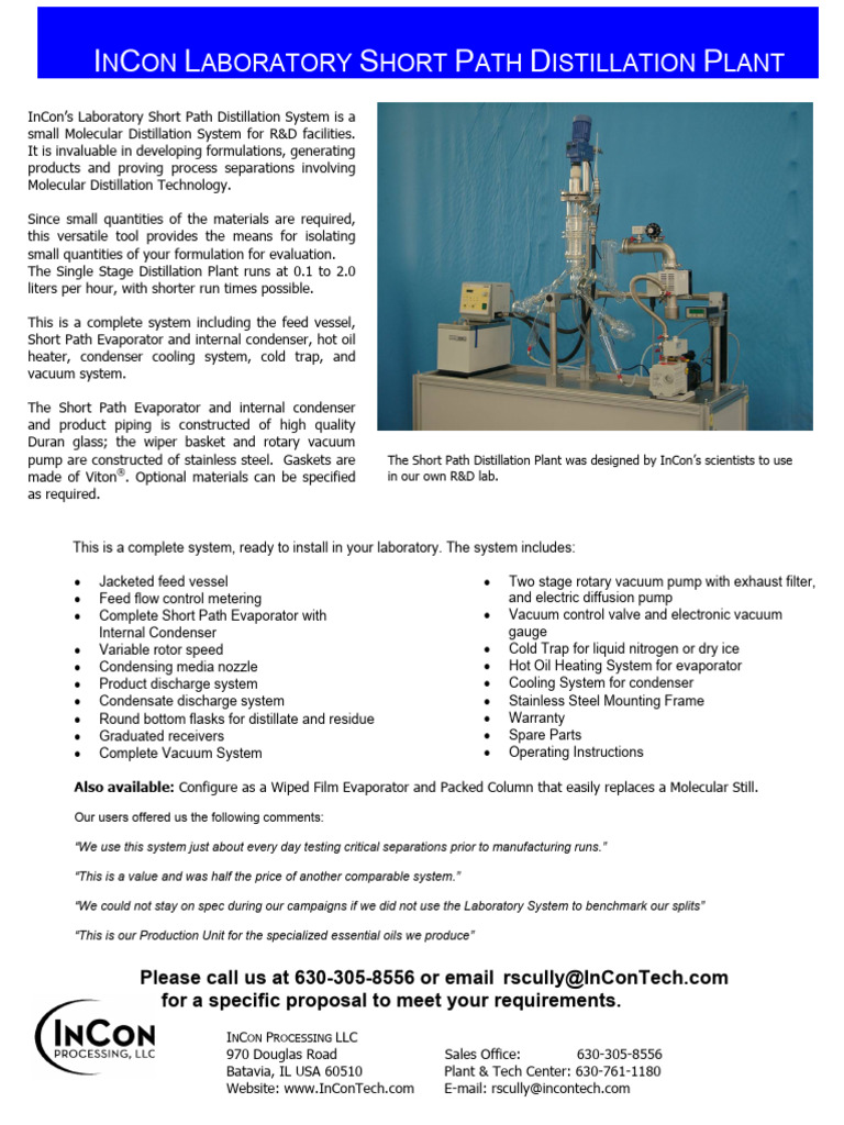 6 InCon Laboratory System | PDF | Distillation | Vacuum
