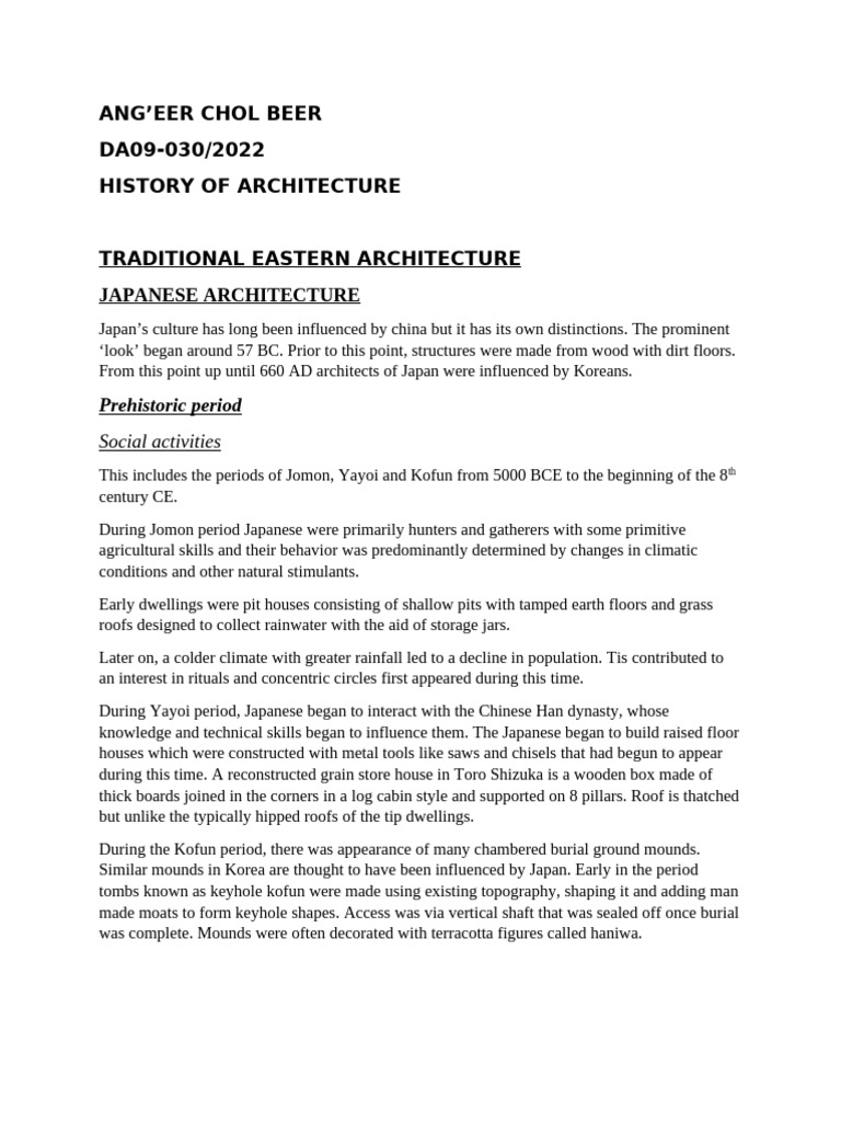 Ang'Eer Chol, History of Architecture | PDF | Temple