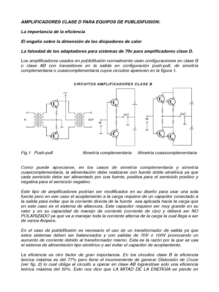 Amplifs Clase D | PDF | Amplificador | Ingenieria Eléctrica