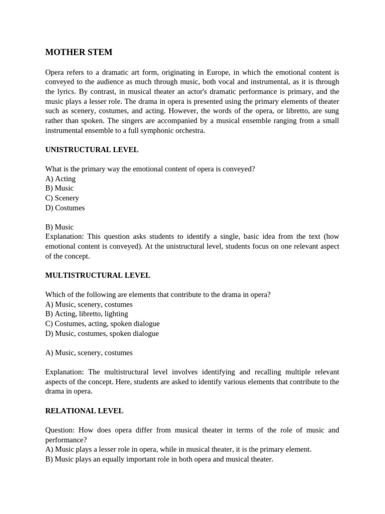 Understanding Opera: Key Concepts and Comparisons | PDF | Opera | Theatre