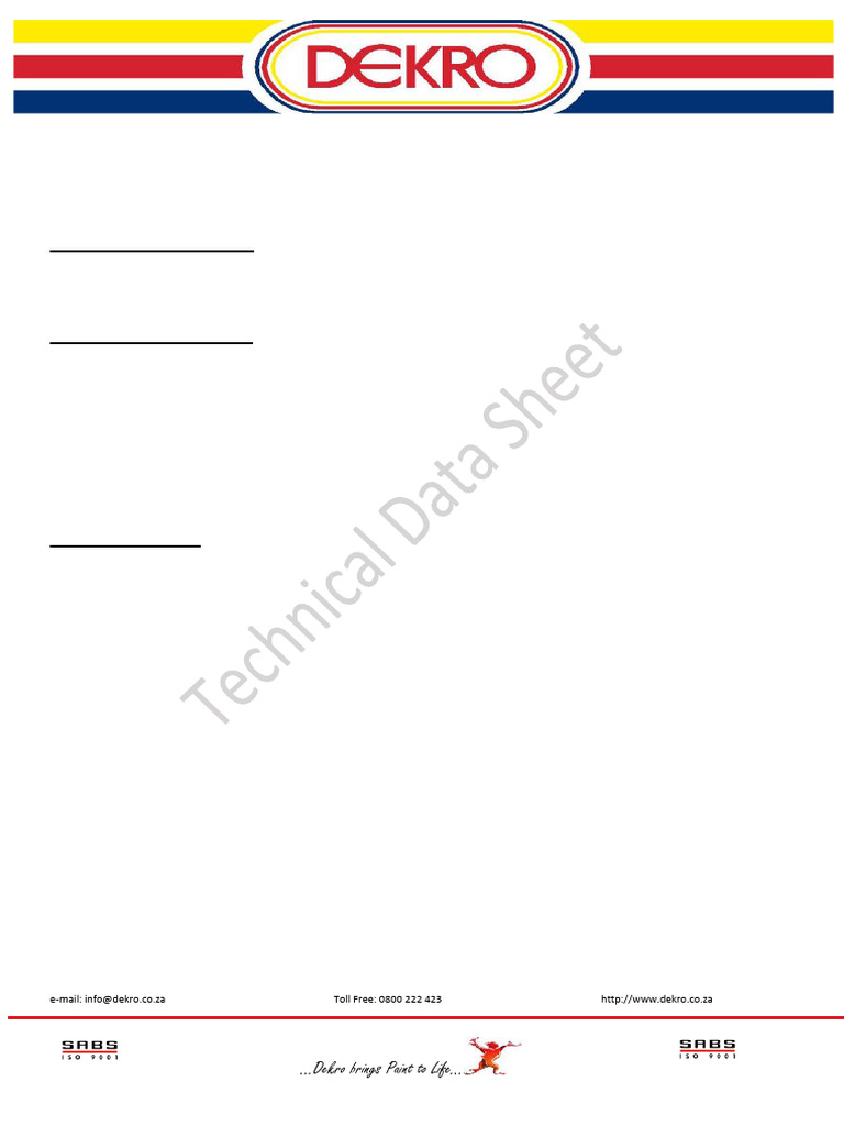 Dekro Plaster and Masonry Primer | PDF | Plaster | Materials