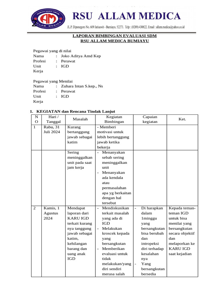 Bimbingan Evaluasi SDM | PDF