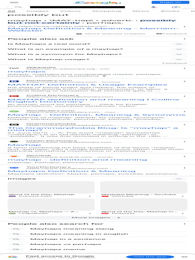 Mayhaps Meaning - Google Search | PDF | Lexicography | Linguistics