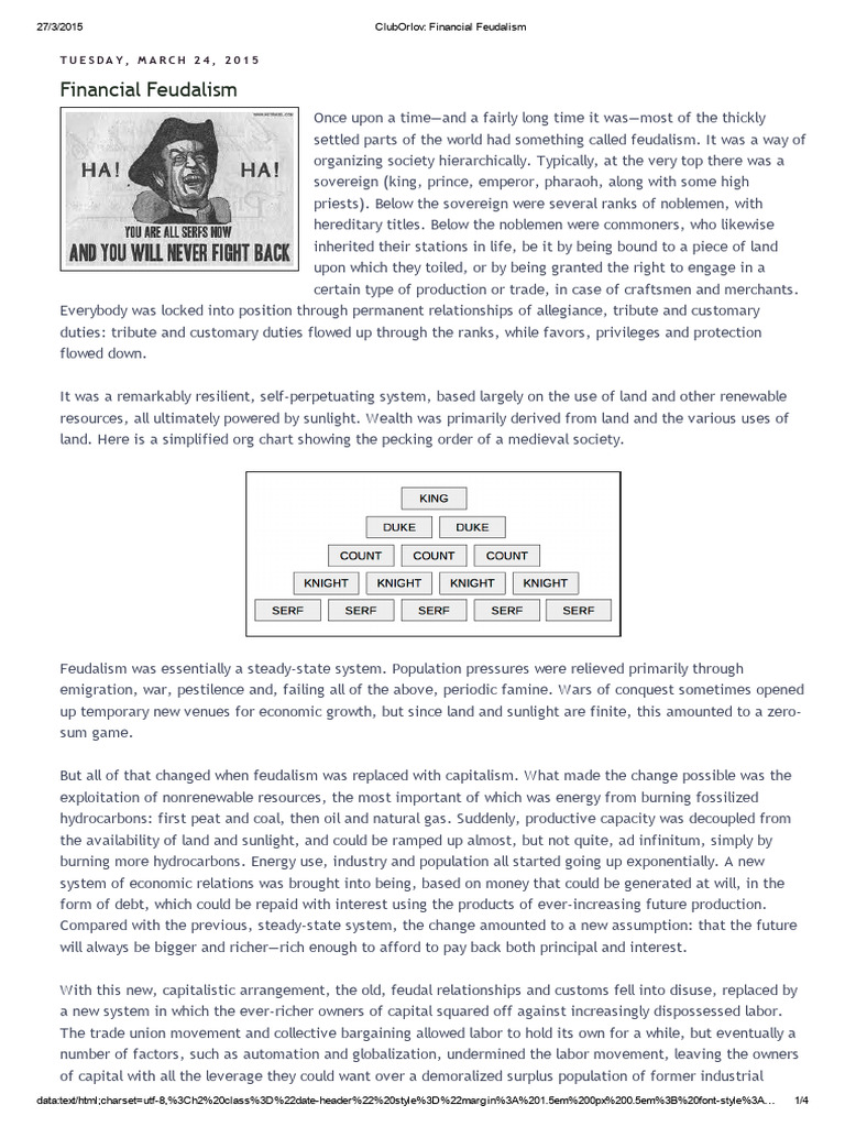 ClubOrlov - Financial Feudalism | PDF | Interest | Interest Rates