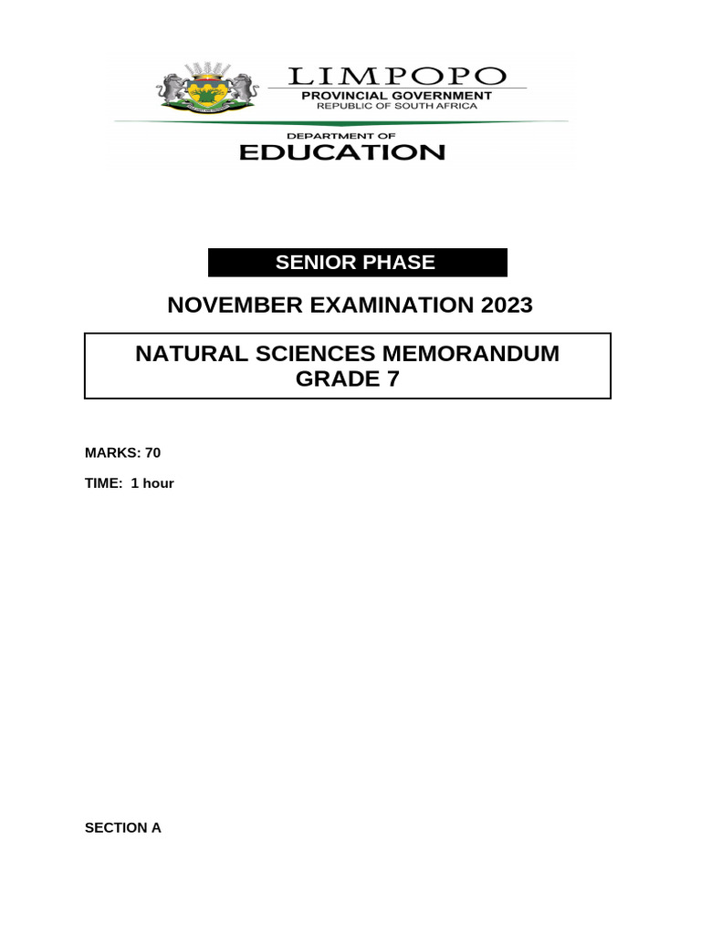 Grade 7 Natural Science Term 4 Memo | PDF | Earth | Sun