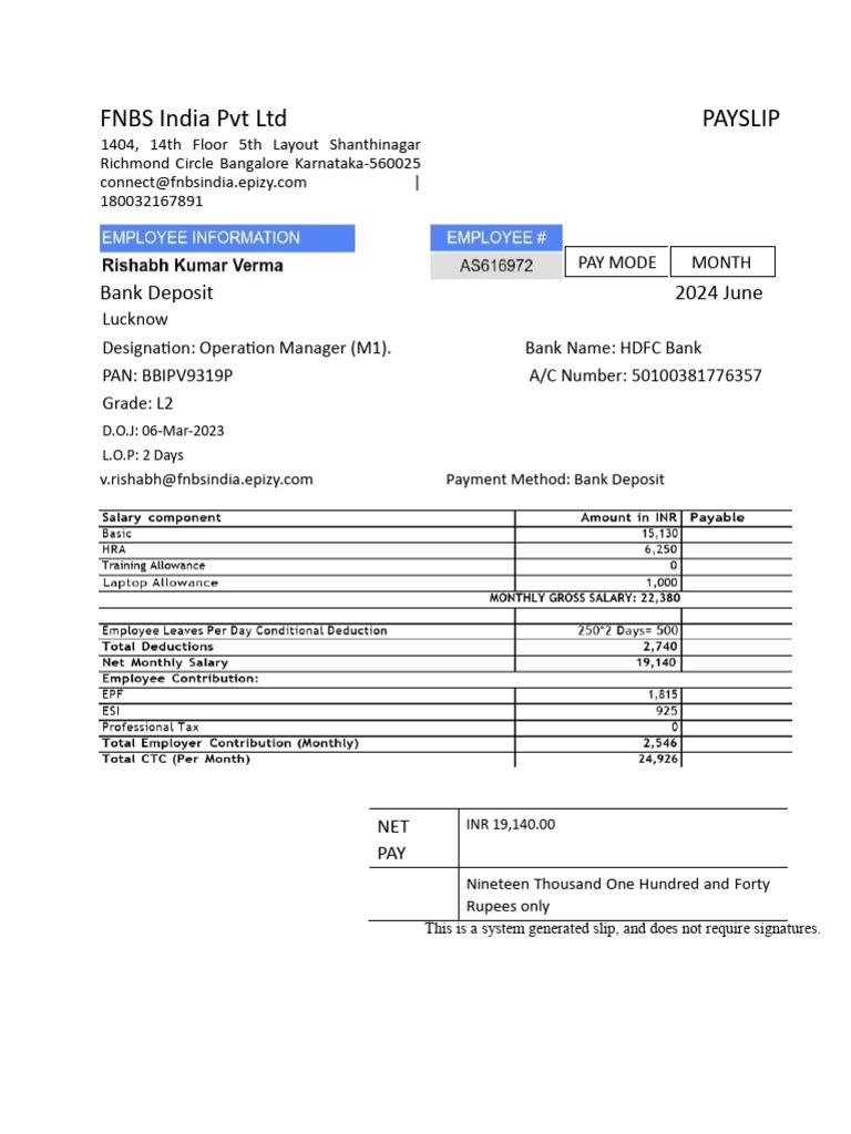 June PaySlip 2024 06 | PDF