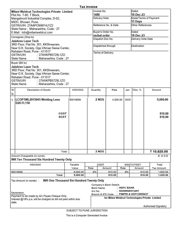 JAISHREE LASER TECH-2 | PDF | Payments | Public Finance