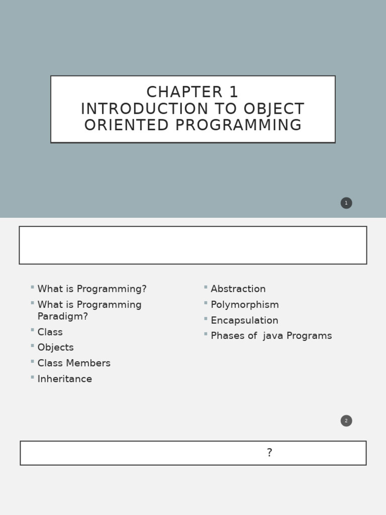 Chapter - 1 - Introduction to OOP | PDF | Inheritance (Object Oriented ... Chapter - 1 - Introduction to OOP | PDF | Inheritance (Object Oriented ...