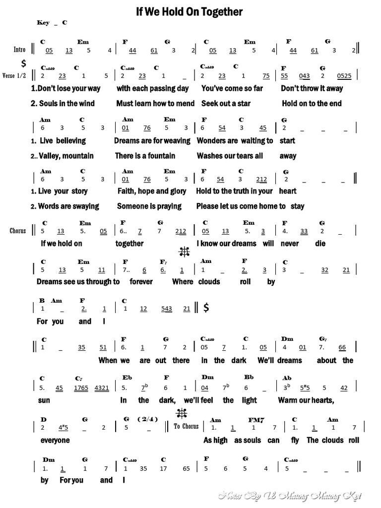 If We Hold On Together Notes | PDF