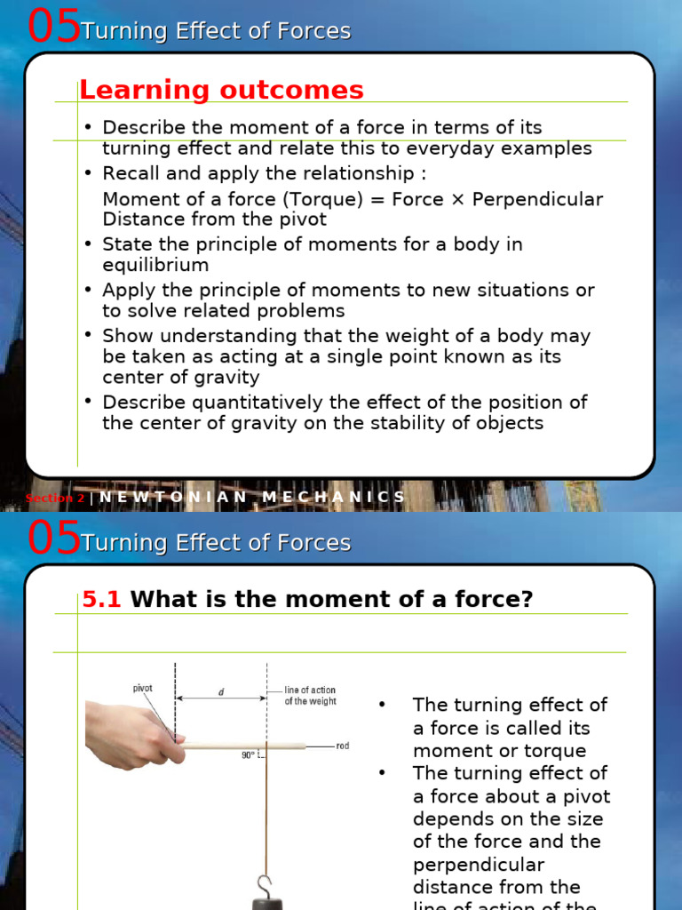 Physics O-Level C05 Turning Effects of Forces 2 | PDF | Force | Torque