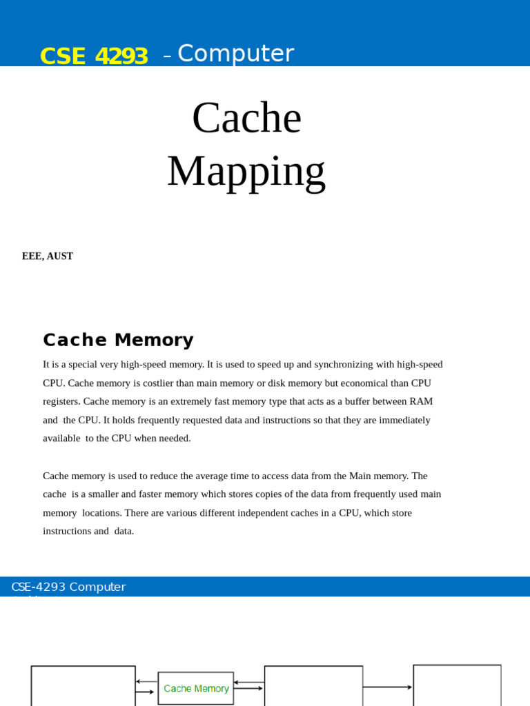 8.CSE 4293 Cache Mapping | PDF | Cpu Cache | Computer Data Storage