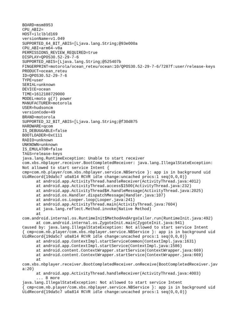 Android Service Start Error Debugging | PDF | Embedded Linux | Programming Paradigms