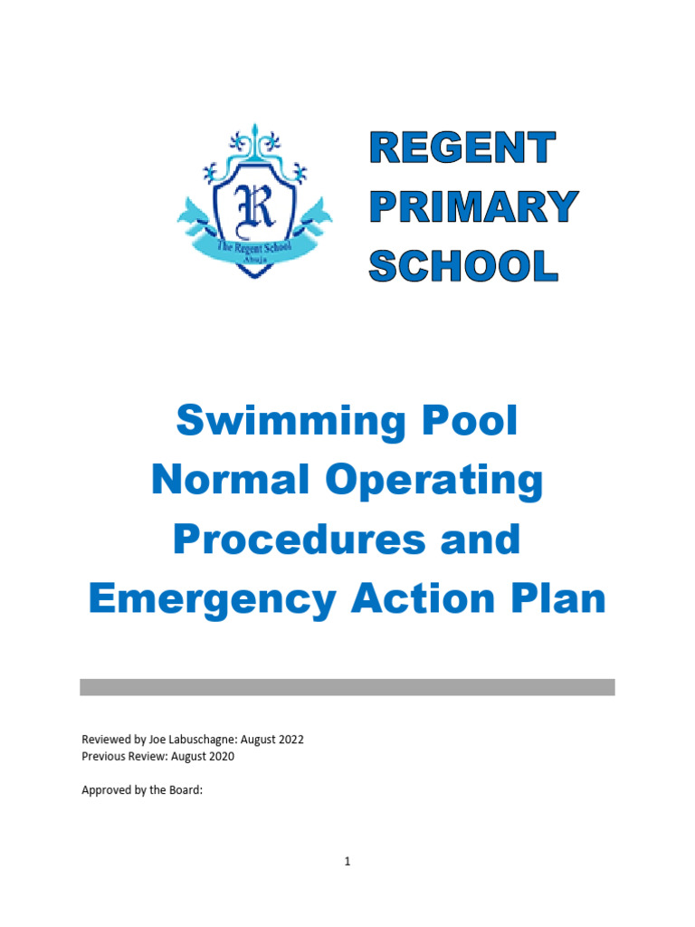 22 23 Swimming Pool SOP | PDF | Swimming | Emergency