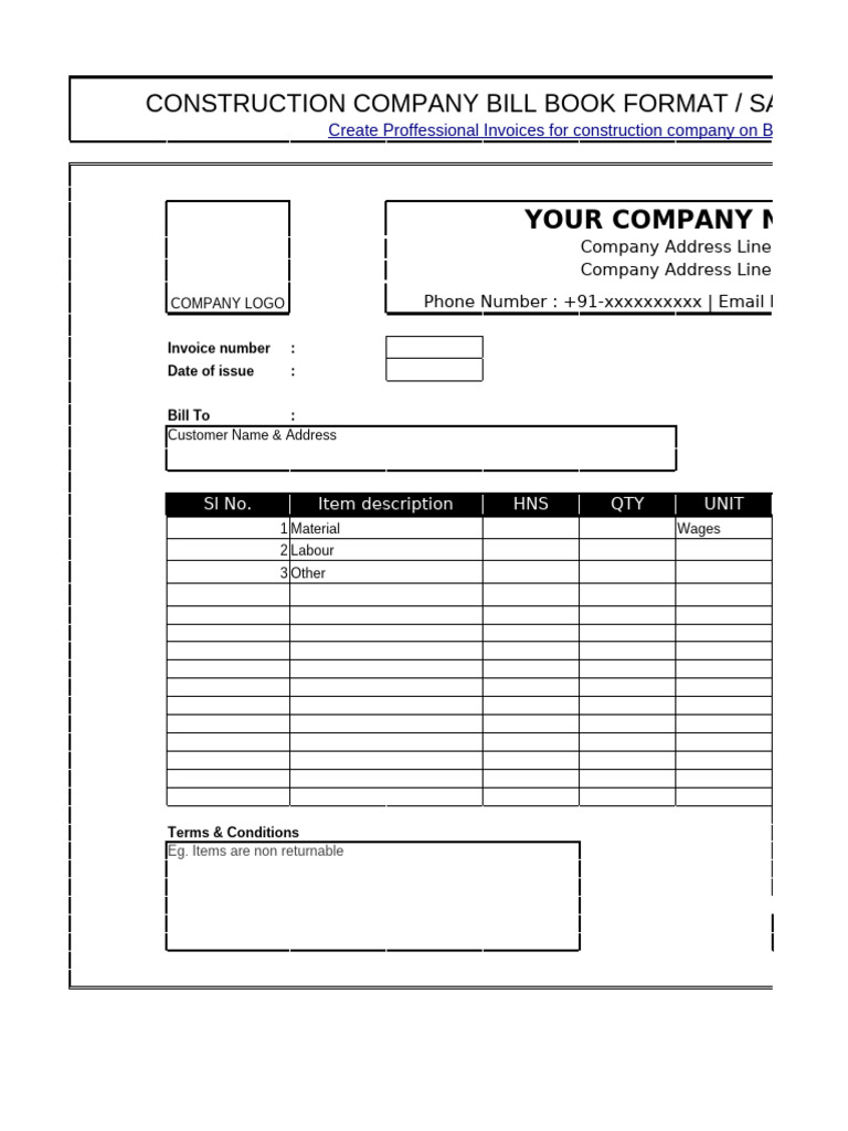 Construction Company Format | PDF