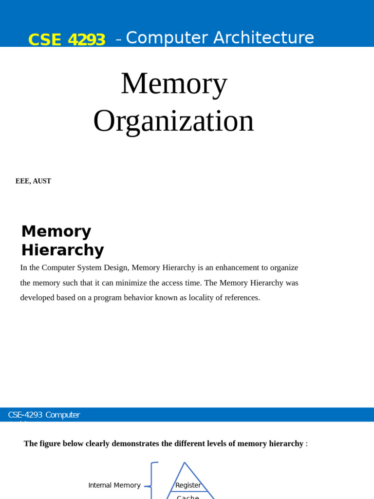 7.CSE 4293 Memory Organization | PDF | Random Access Memory | Computer Data Storage
