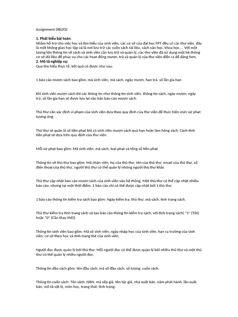 Assignment DBI202 | PDF