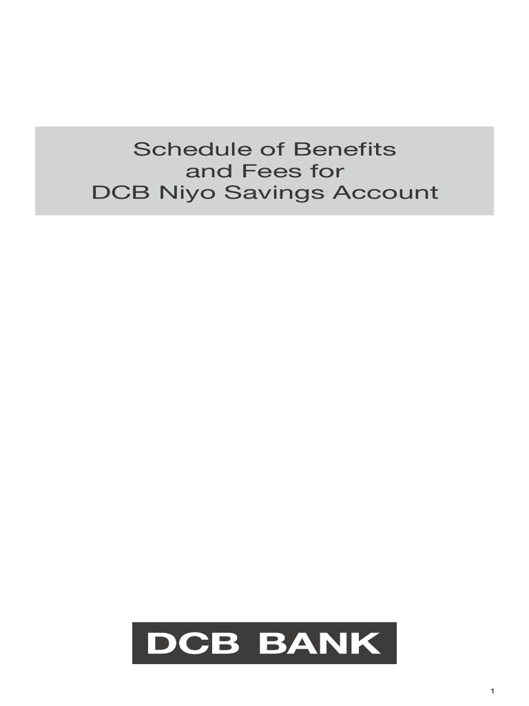 SOC DCB Niyo Savings Account | PDF | Cheque | Debit Card