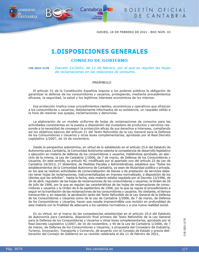 1.disposiciones Generales: Consejo de Gobierno | PDF | Los consumidores | Protección al Consumidor