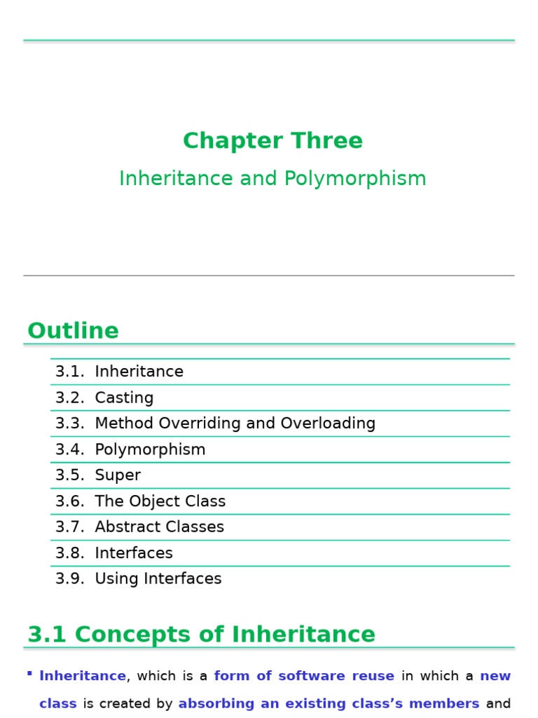 MZ Chapter - 3 - Inheritance and Interfaces Part One Oop | PDF | Inheritance (Object Oriented ...