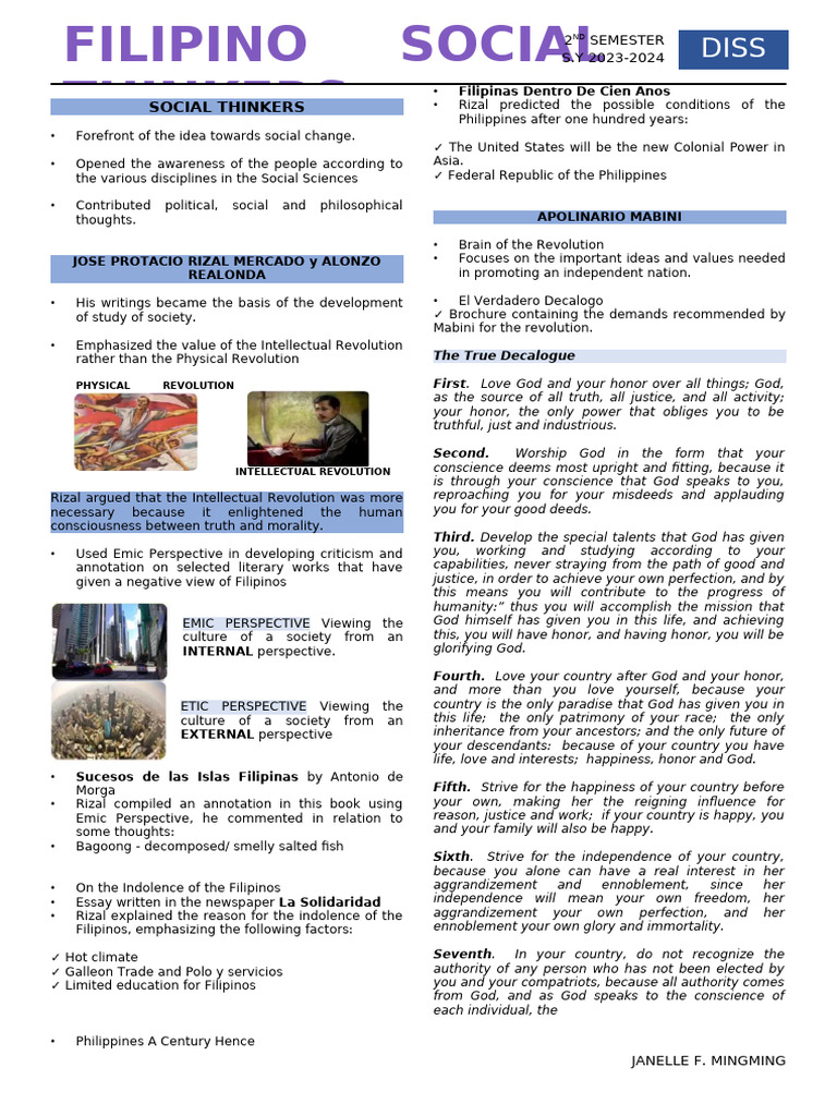 Filipino Social Thinkers Overview | PDF | Psychology | Liberal Arts ...